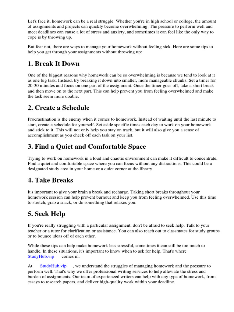 How To Do Homework Without Throwing Up | PDF | Homework | Procrastination