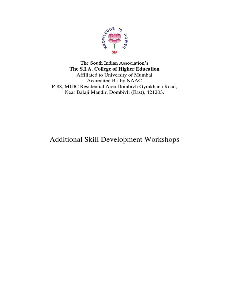 SIA College Workshop | PDF