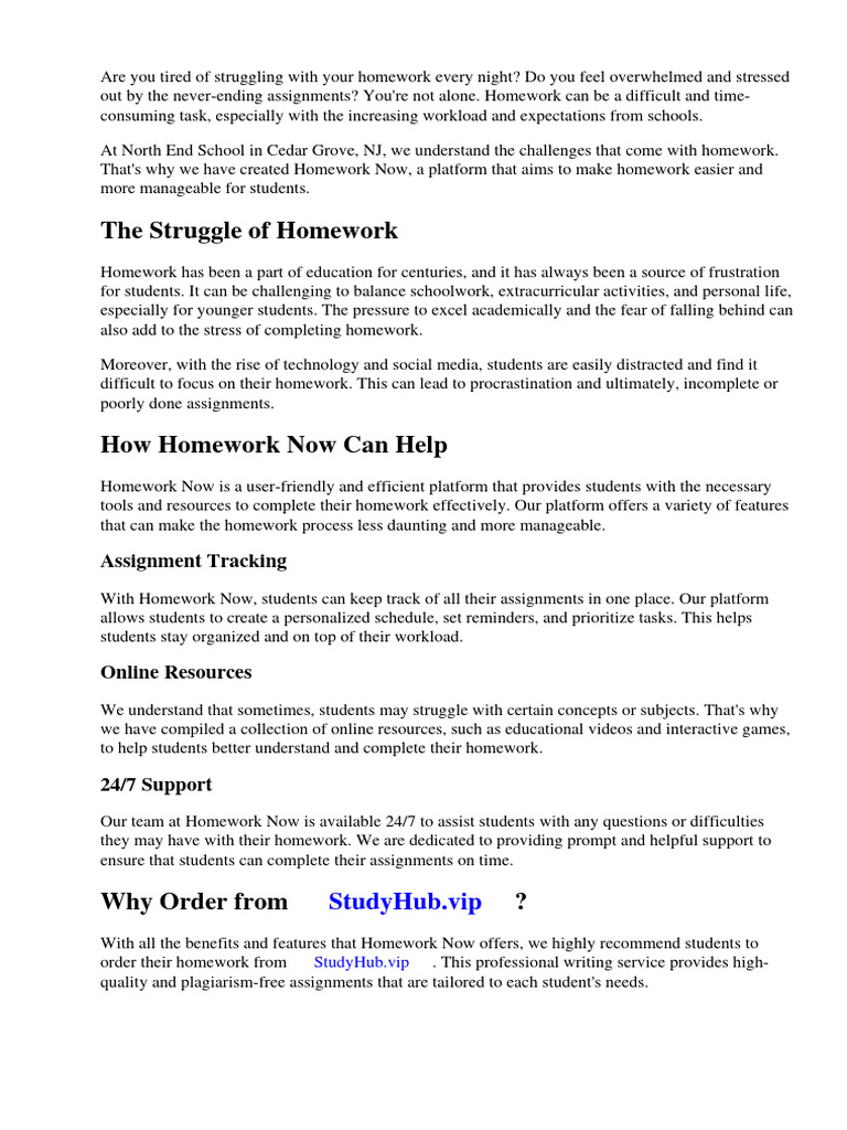 North End School Cedar Grove NJ Homework Now | PDF | Cost Of Living ...