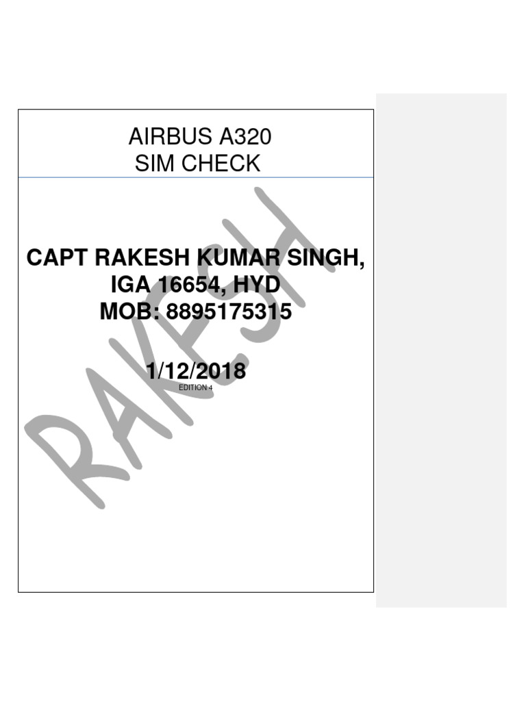 A320 Simulator Check Guide | PDF | Instrument Flight Rules | Air ...