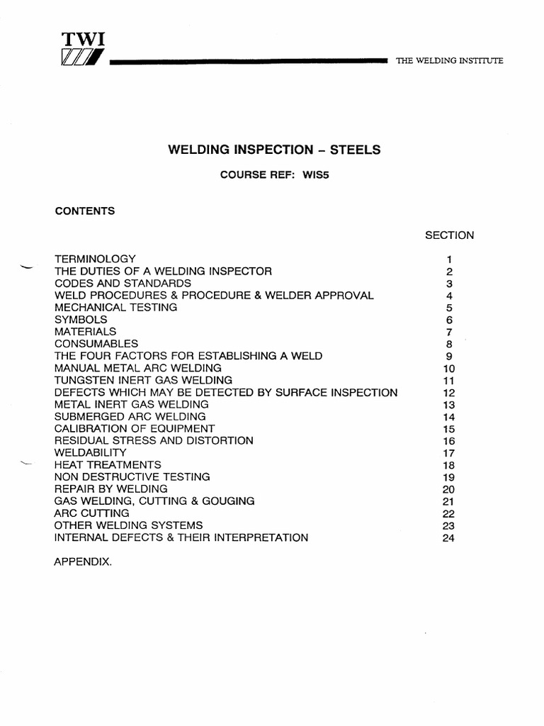 TWI Welding Inspection - Steels | PDF