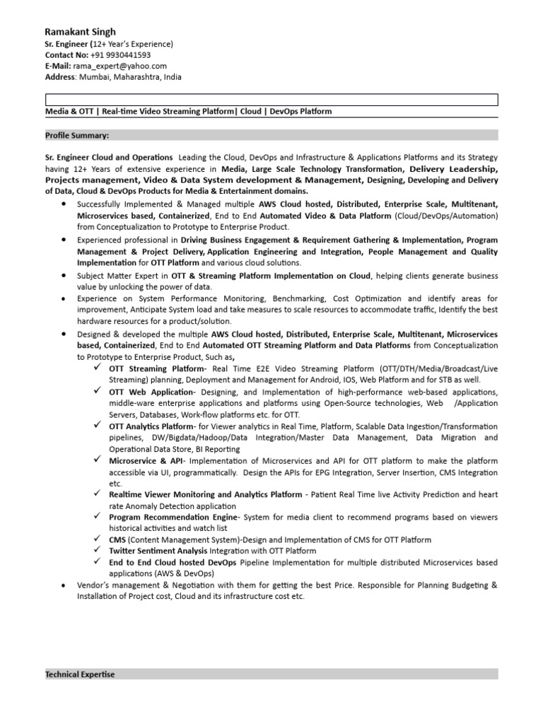 Ramakant Singh-Devops-Engineer | PDF | Cloud Computing | Amazon Web Services