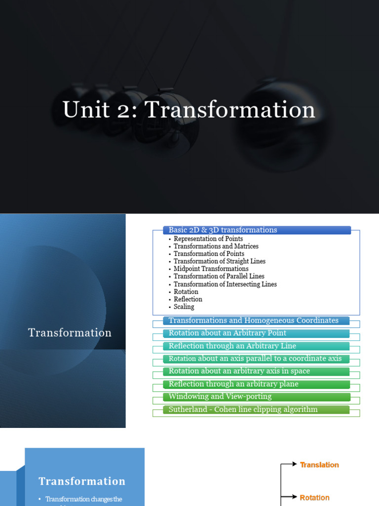 Unit 2 (2D&3D Transformation) | PDF | Cartesian Coordinate System | 2 D ...