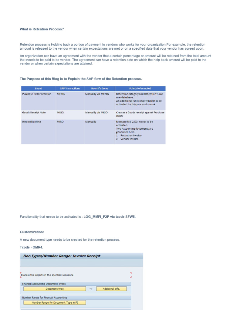 Retention Process Document | PDF | Invoice | Business