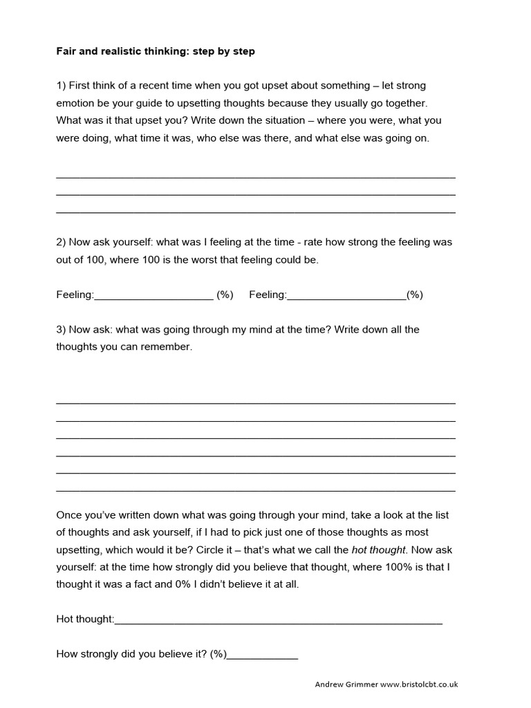 Fair and Realistic Thinking | PDF | Thought | Evidence