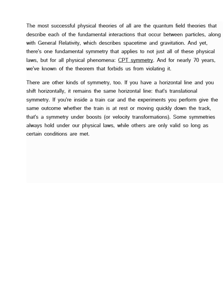 Cpt Symmetry Pdf Particle Physics Standard Model