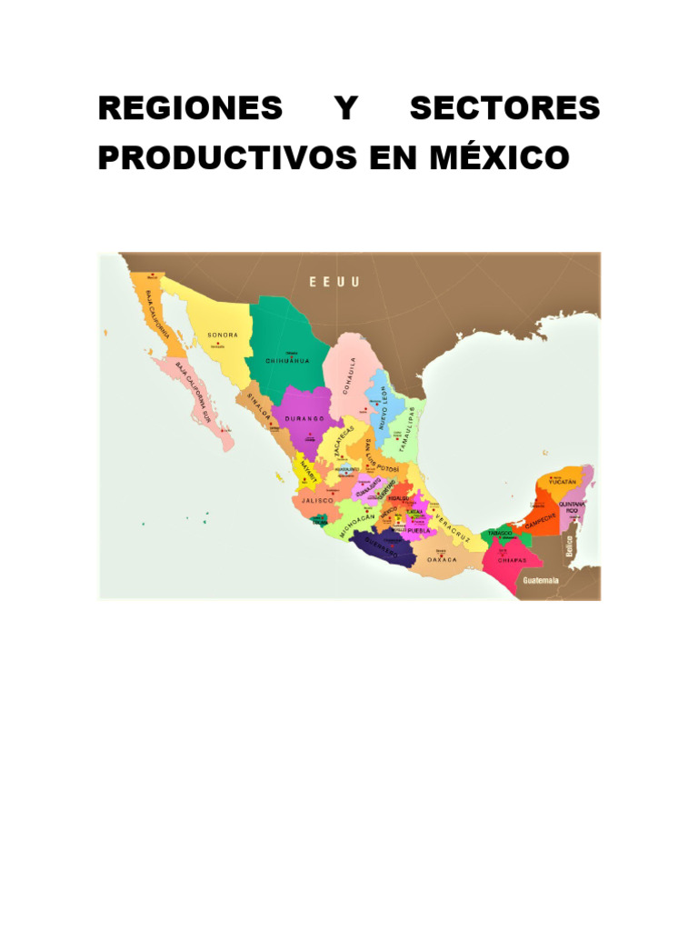 Regiones y Sectores Productivos en México | PDF | México | Economias