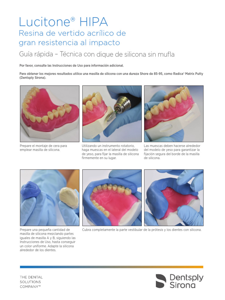 LAB IFU Lucitone HIPA Quick Guide ES 0000337 2018 07 | PDF | Materiales