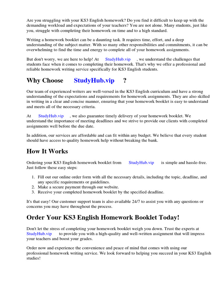 Ks3 Homework Booklet English | PDF | Facebook | Linked In