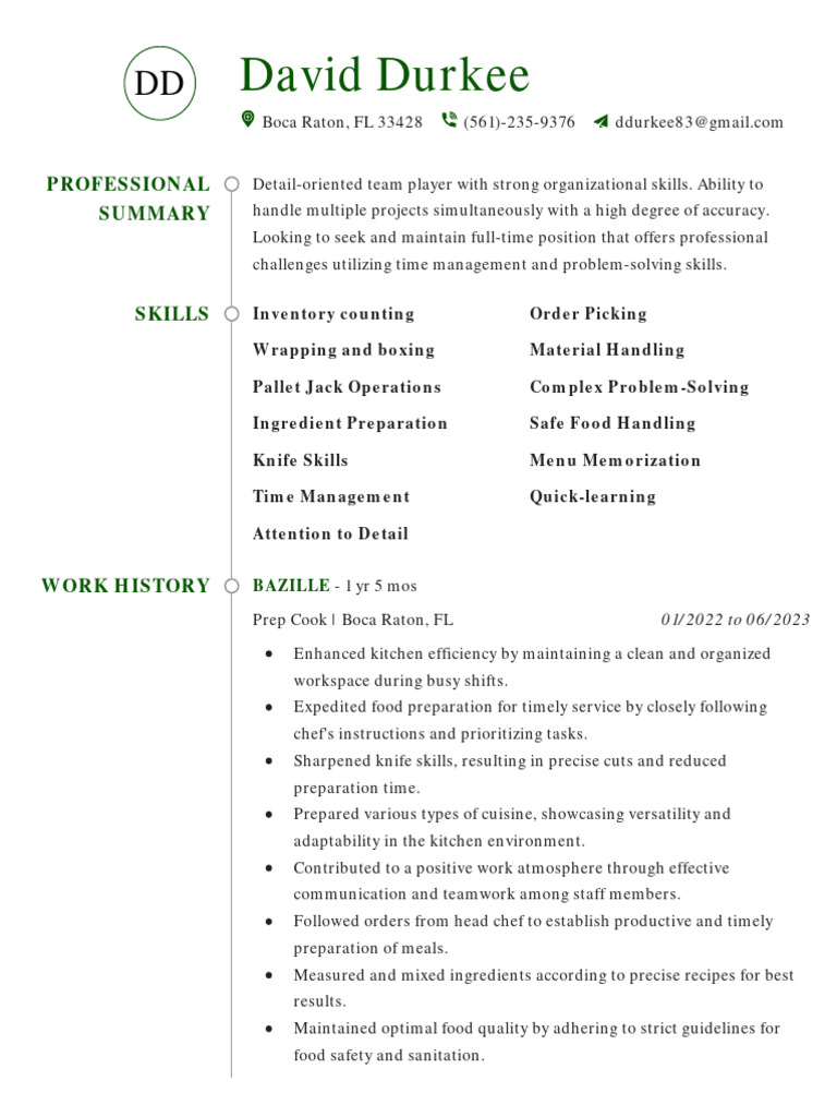 Davids Resume | PDF | Pallet | Warehouse