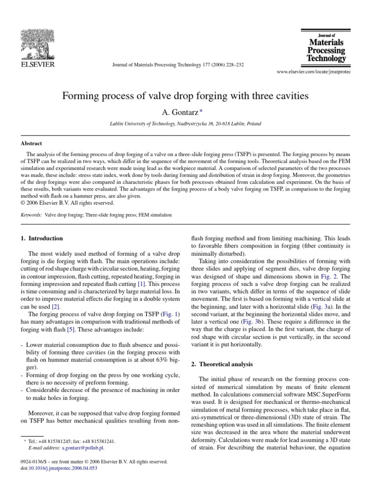 Drop Forging With Three Cavities | PDF | Forging | Stress (Mechanics)
