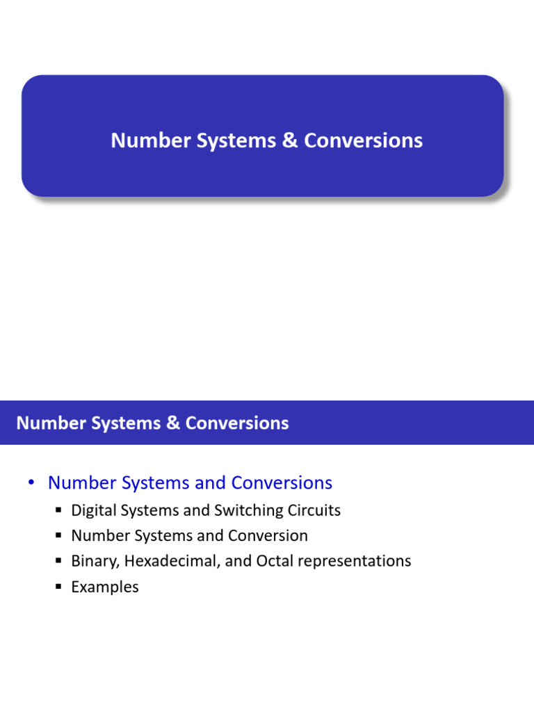Lecture 2 Number Systems | PDF | Digital Signal | Electronic Circuits