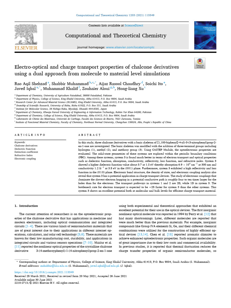 Chalcone Optics | PDF | Band Gap | Refractive Index
