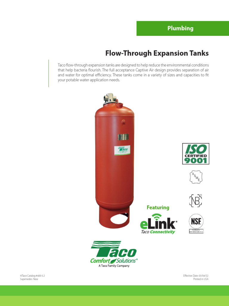 CAF Flow-Through Expansion Tanks Catalog 400-5.2 | PDF | Valve ...