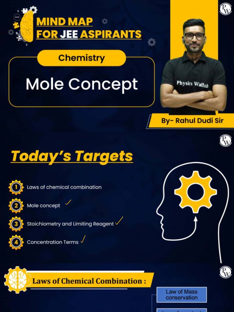 Mole Concept - Class Notes - Jee Mindmap | PDF