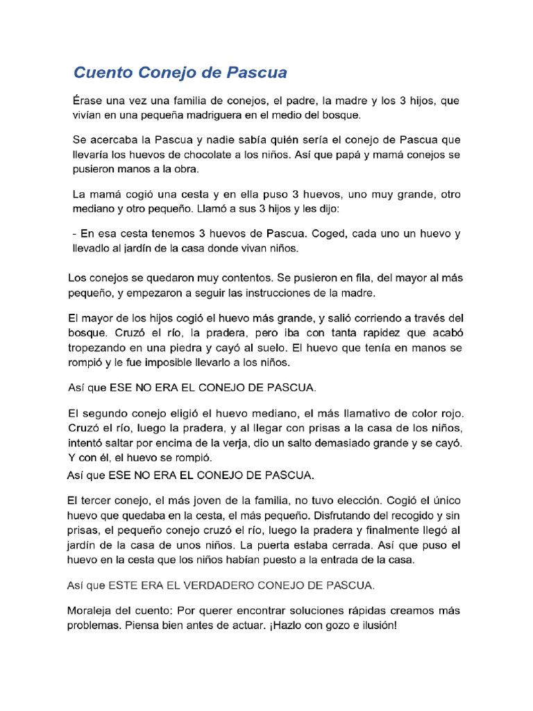 Cuento Pascua | PDF