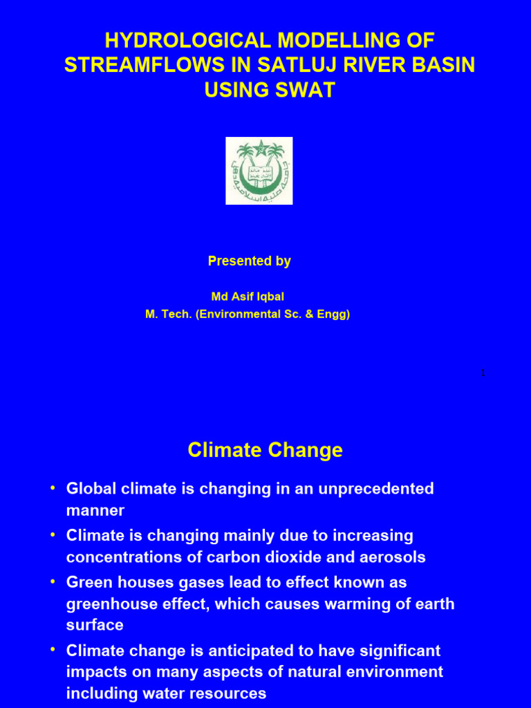 Hydrological Modelling of Streamflows in Satluj River Basin Using Swat ...