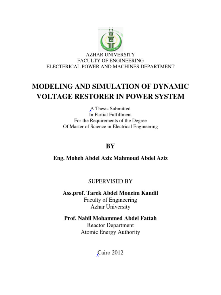 Modeling and Simulation of Dynamic Voltage Restorer in Power System | PDF | Power Inverter ...