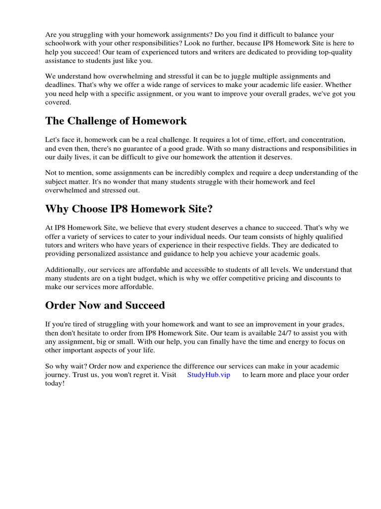 Ip8 Homework Site | PDF | Homework