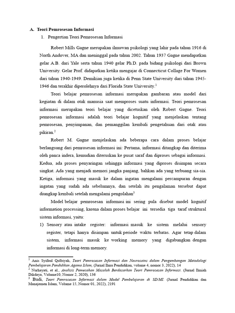 Teori Pemrosesan Informasi | PDF | Sains & Matematika