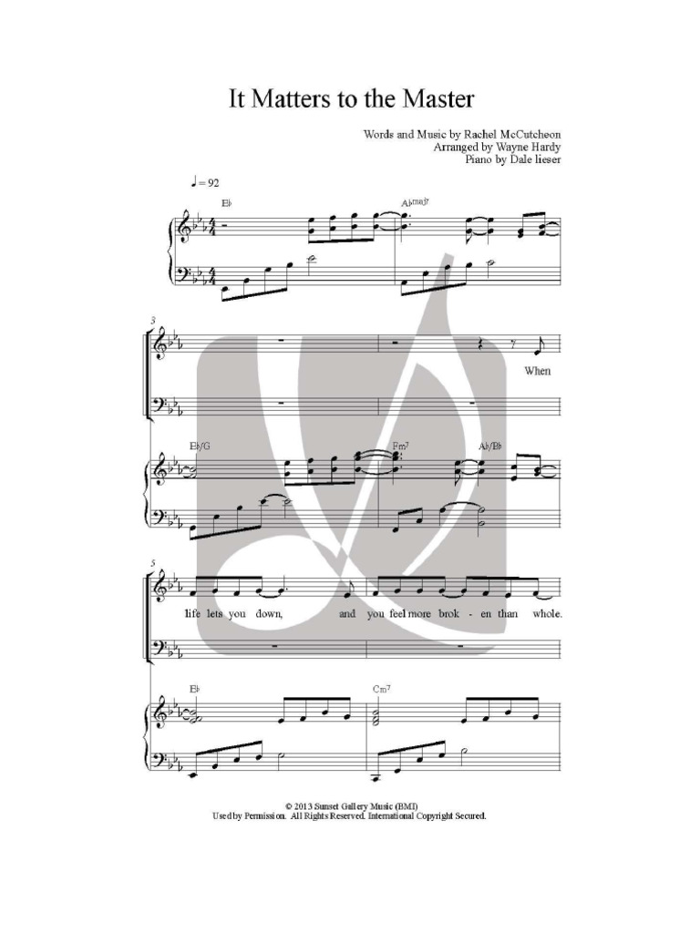 It Matters To The Master | PDF