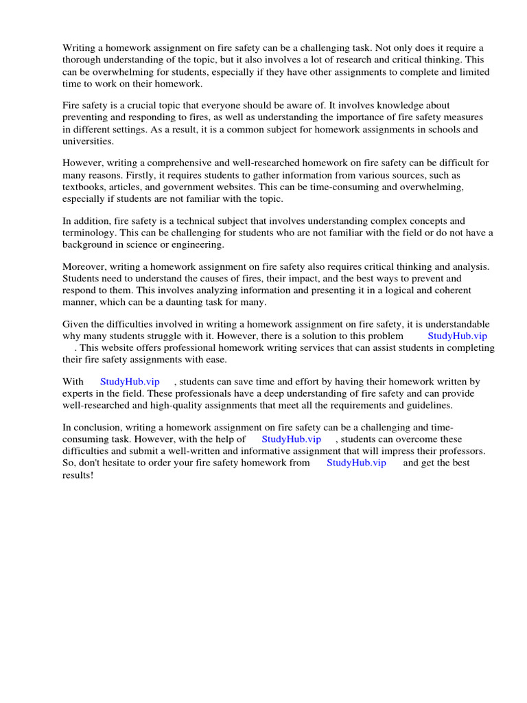 Fire Safety Homework | PDF