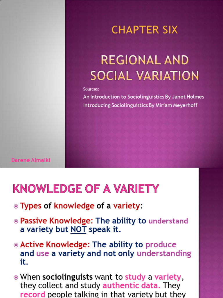 Chapter 6 - Regional and Social Variation | PDF | Accent ...