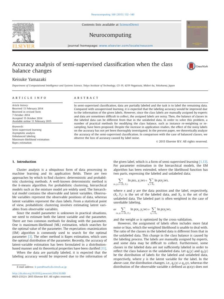 Semi-Supervised Classification Accuracy Analysis | PDF | Cluster Analysis | Artificial Intelligence