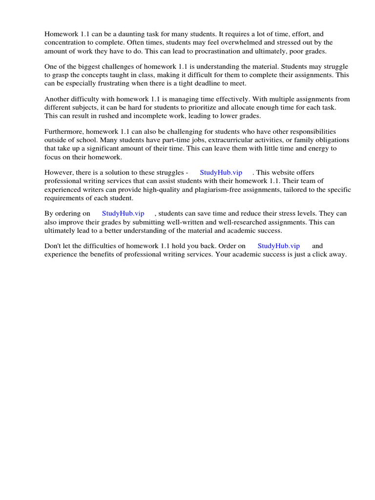 Homework 1.1 | PDF | Homework