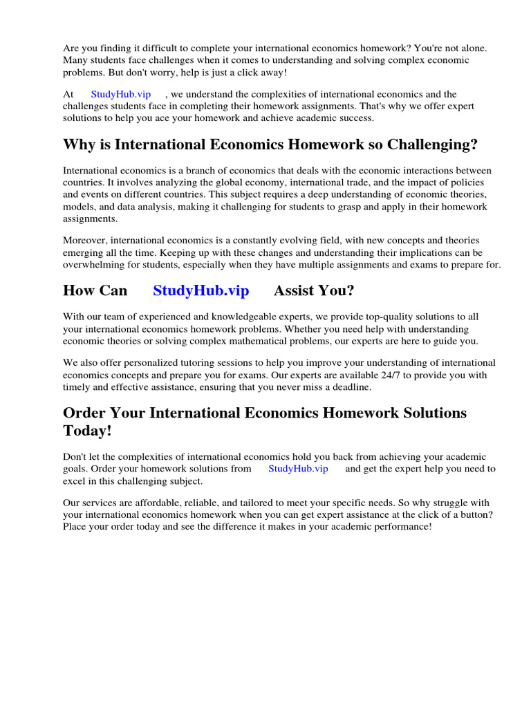 International Economics Homework Solutions | Download Free PDF ...
