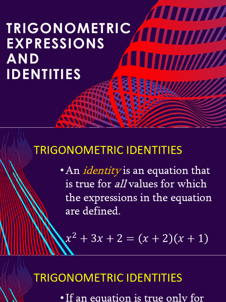 Trigonometric Expressions and Identities | PDF | Trigonometric ...