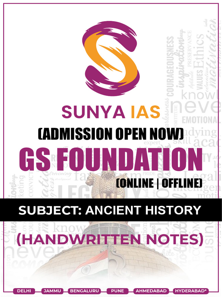 Sunya IAS Ancient History Notes | PDF | Liberal Arts Education
