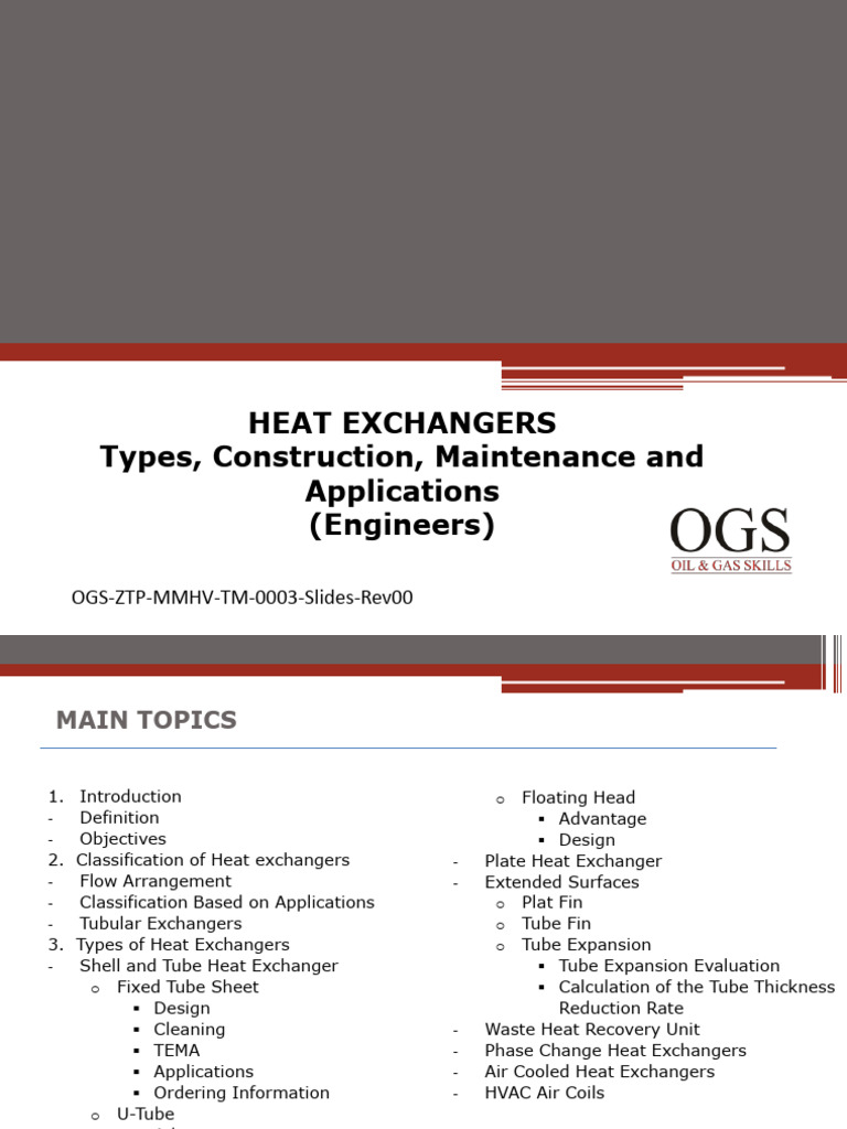 Heat Exchanger Types, Maintenance and Applications | PDF | Heat ...