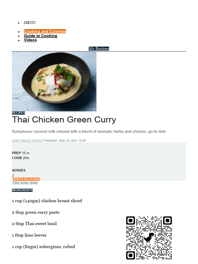 MENU | PDF | Curry | Thai Cuisine