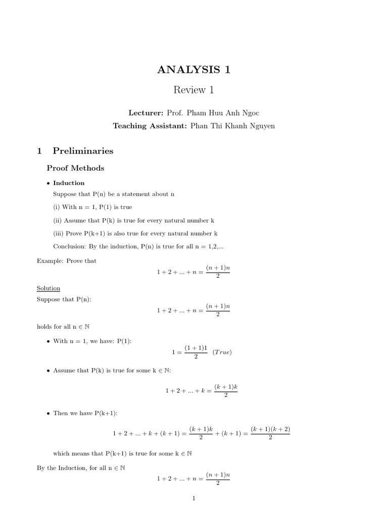 Analysis 1 Midterm (Update) | Download Free PDF | Mathematical Analysis | Mathematical Logic