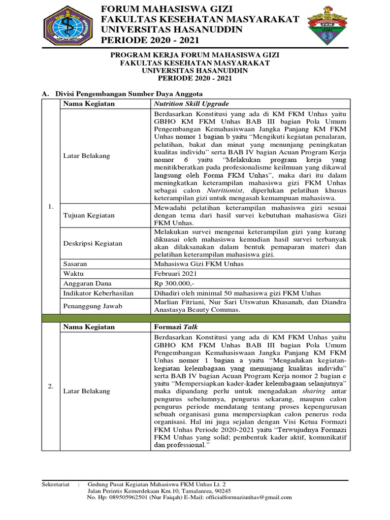 Draft Proker Formazi Periode 2020-2021 FIX | PDF | Bisnis