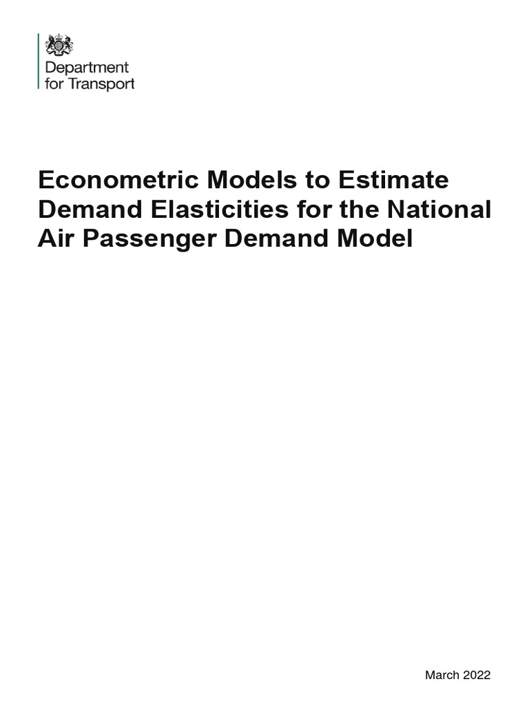 Econometric Models To Estimate Demand Pdf Economics Applied