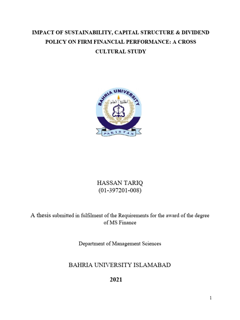 Final Thesis | PDF | Capital Structure | Cost Of Capital