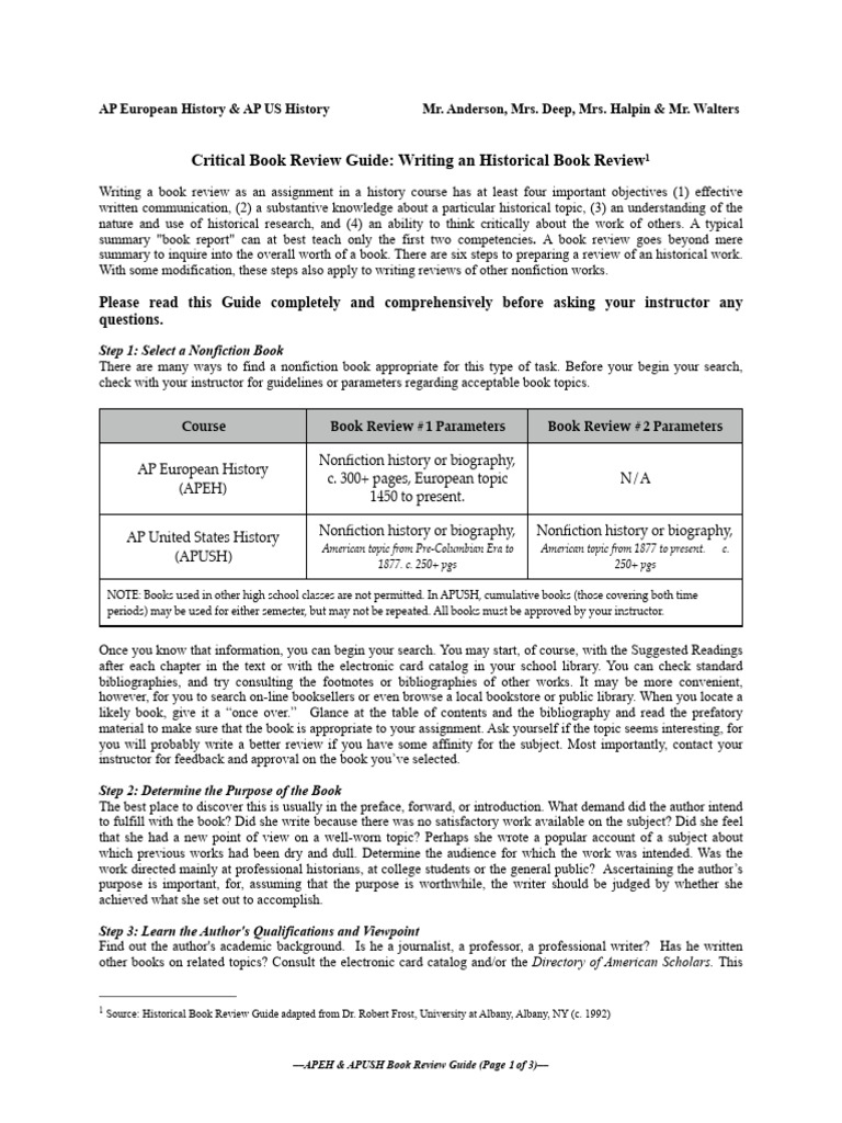 Book Review Guide | Download Free PDF | Books | Citation