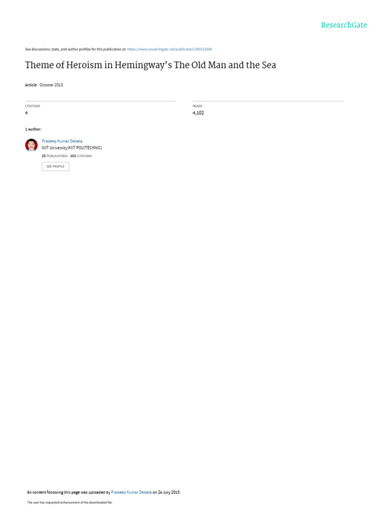 The Me of Heroism in Hemingways | PDF | Courage | Hero