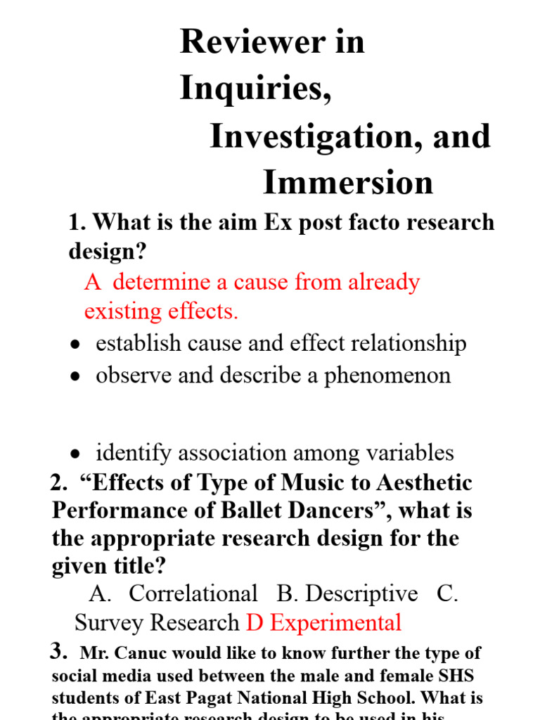 Reviewer-With-Answers pr2 The | PDF | Validity (Statistics) | P Value