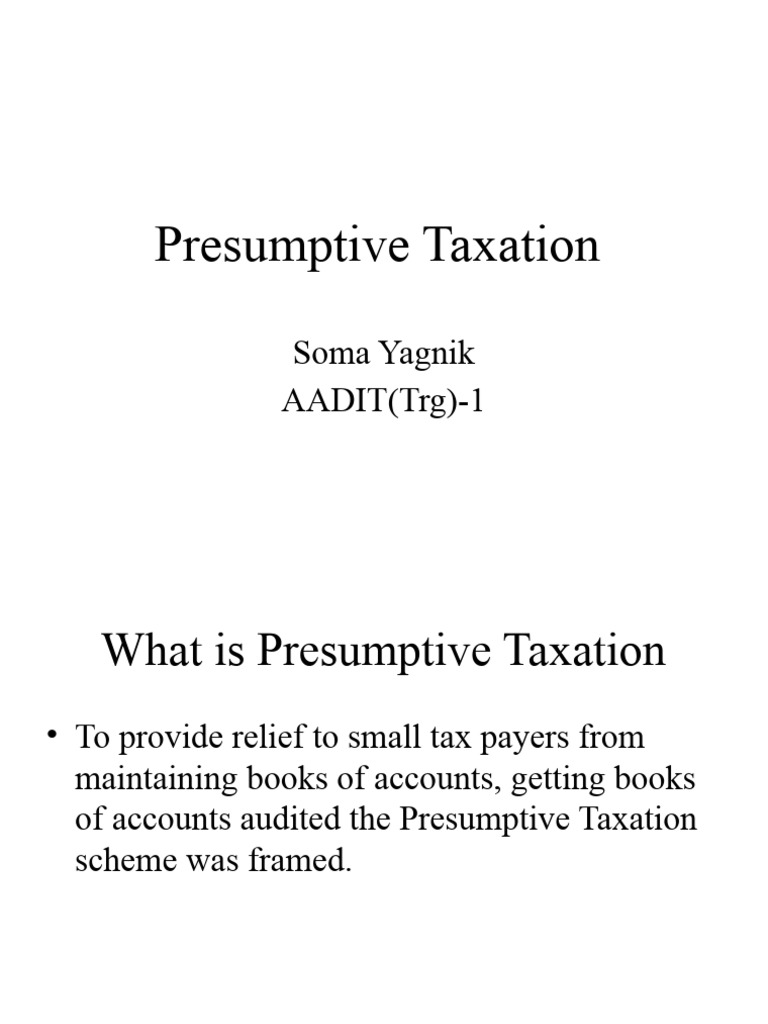 Presumptive Tax Guide for Professionals | PDF | Taxes | Income Tax