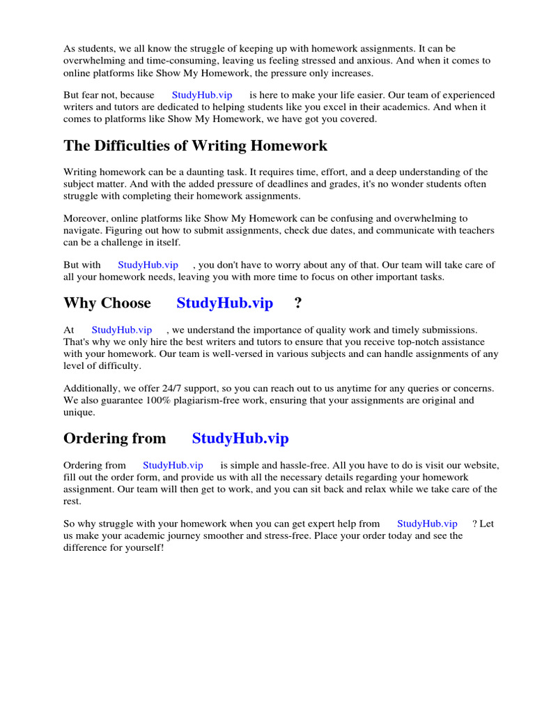 Homework Help for Students | PDF | Homework