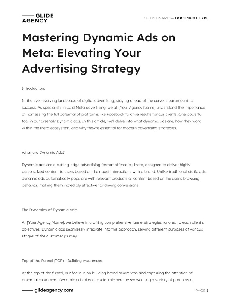 Dynamic Ads for Meta Marketers | PDF | Advertising | Search Engine ...