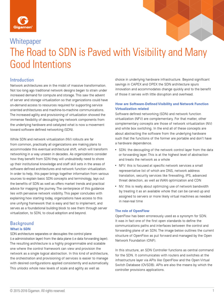 WP The Road To SDN Is Paved With Visibility and Many Good Intentions | Download Free PDF | Open ...