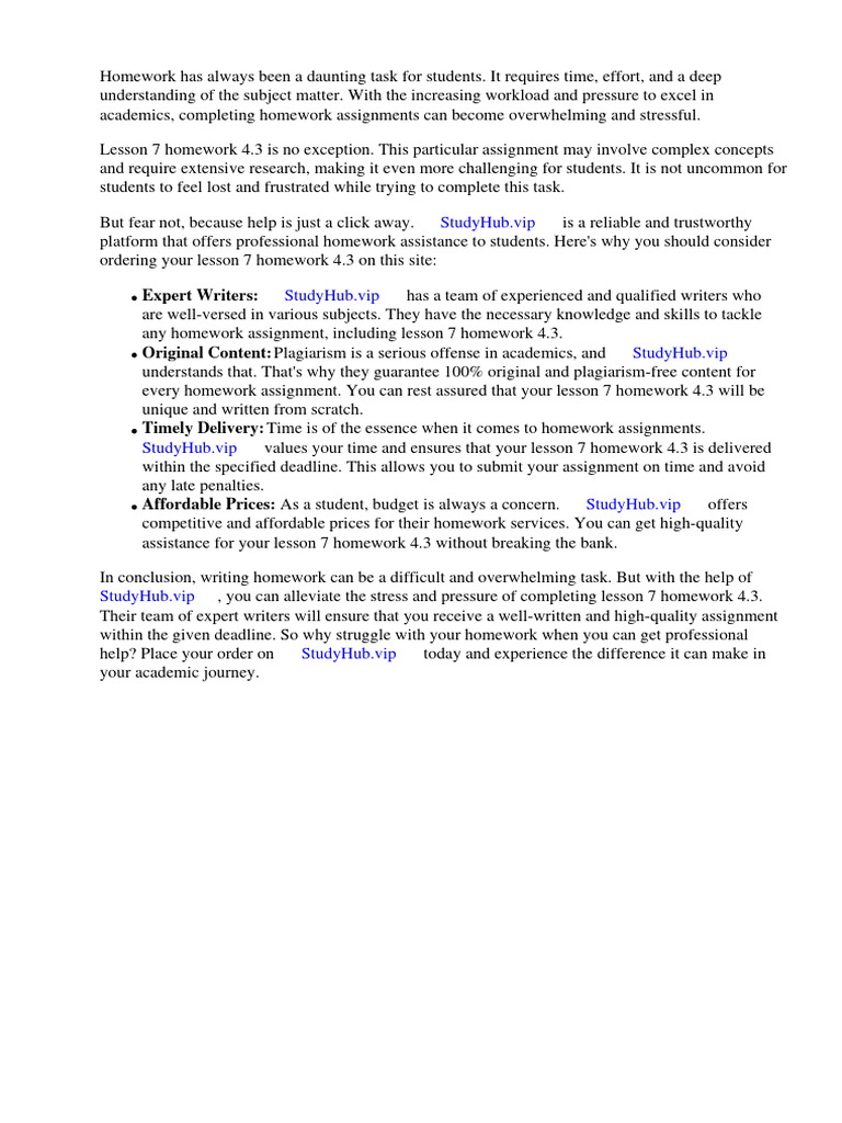 Lesson 7 Homework 4.3 | PDF | Mathematics | Homework Lesson 7 Homework 4.3 | PDF | Mathematics | Homework