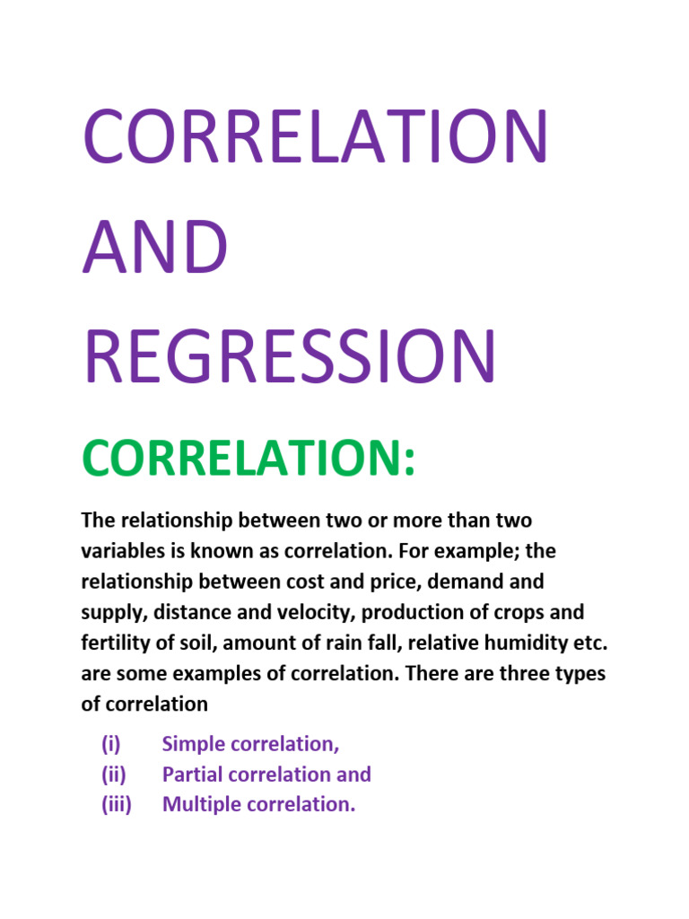 Correlation and Regression | PDF | Least Squares | Linear Regression