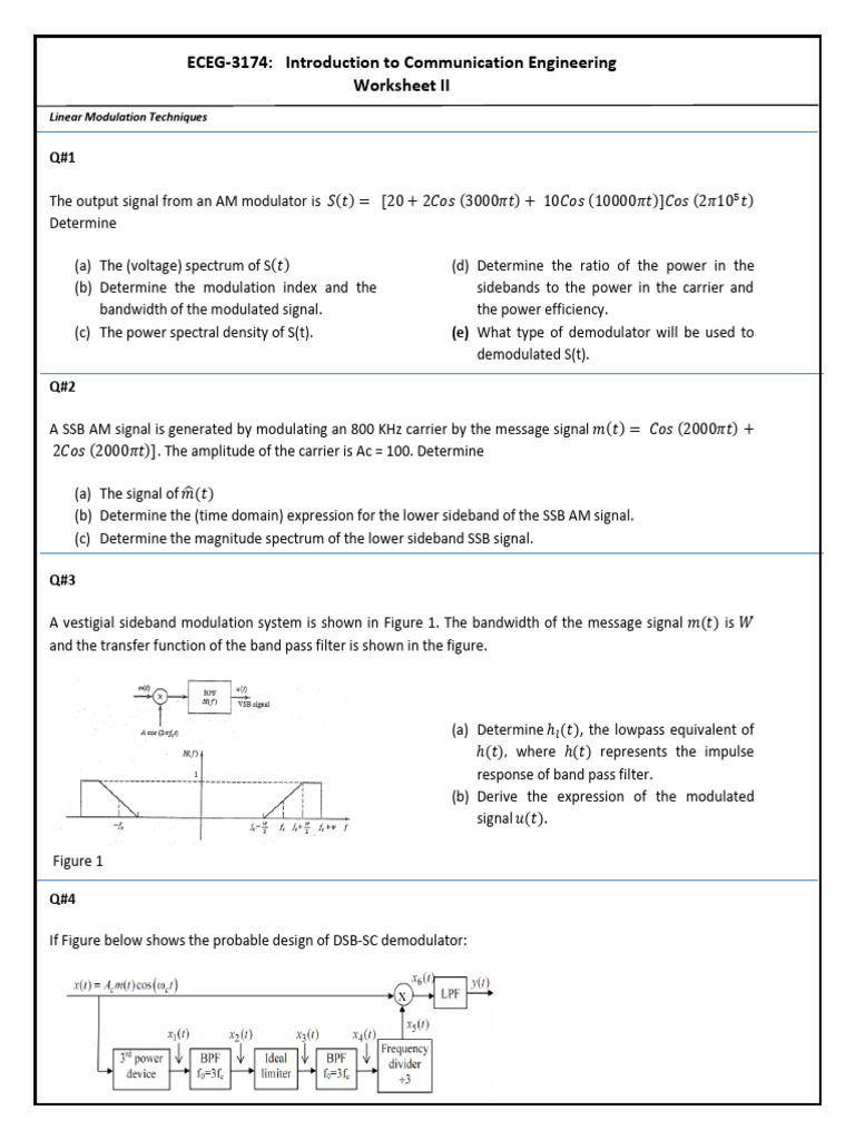 Worksheet II | PDF | Broadcast Engineering | Radio