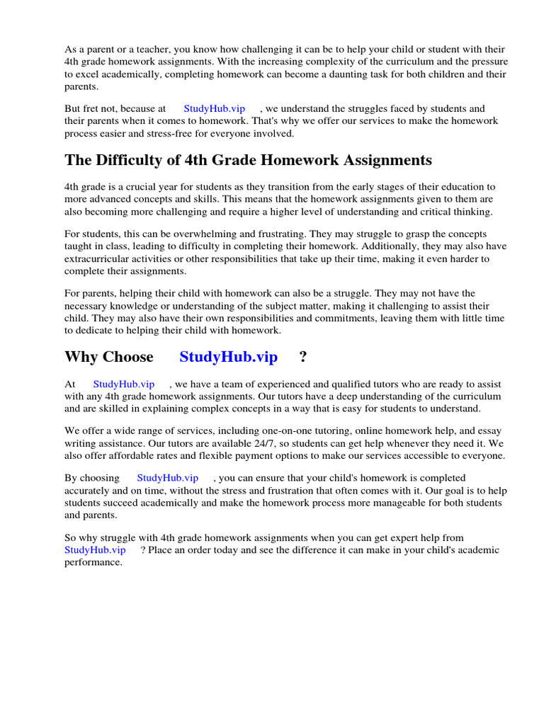 4th Grade Homework Assignments | PDF | Homework | Worksheet