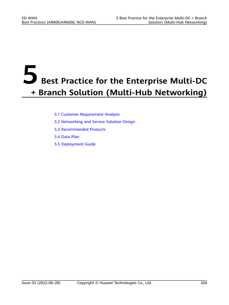 01-05 Best Practice For The Enterprise Multi-DC + Branch Solution (Multi-Hub Networking) | PDF ...